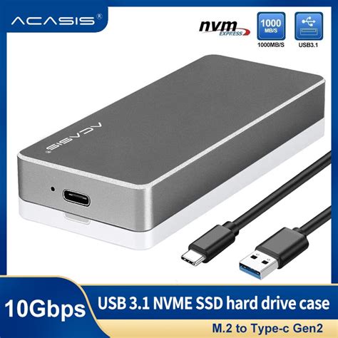 ACASIS Hard Drive Enclosures NVMe Enclosure PCIe M 2 2280 SSD Box Type C USB 3 1 NVME Solid