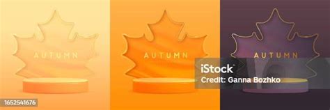 3d 연단 단풍잎 실루엣 금색 고급 윤곽선이 있는 가을 배경 세트 벡터 그림 0명에 대한 스톡 벡터 아트 및 기타 이미지 0명 10월 3차원 형태 Istock