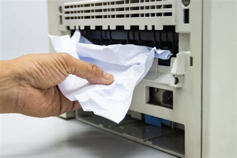 Technicians Removing Paper Stuck Paper Jam In Printer At Office Stock Photo Image Of Service