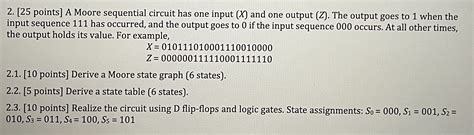 Solved 25 ﻿points ﻿a Moore Sequential Circuit Has One