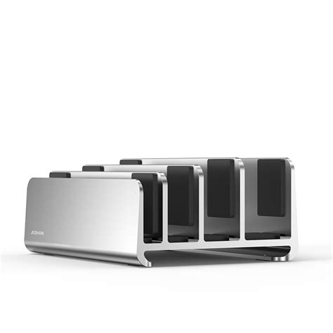 铝合金笔记本电脑支架竖直立式收纳ipad平板托架底座整洁桌面四槽 虎窝淘