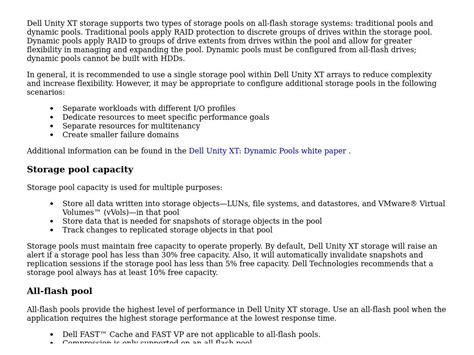 Storage Pools Dell Unity Xt Microsoft Sql Server Best Practices Dell Technologies Info Hub
