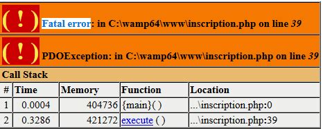 Résolu PDOException Fatal error Mon premier projet php help