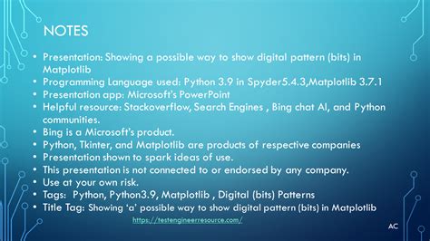 Python Digitalpatternbitsinmatplotlibslide5 Test Engineers Resource