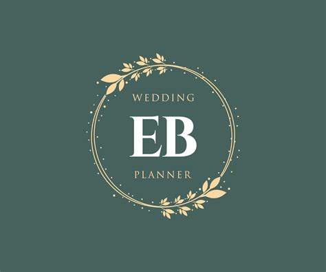 Coleção De Logotipos De Monograma De Casamento De Letras Iniciais Eb