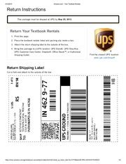 Amazon Return Label 5 14 2015 Amazon ComYourTextbookRentals ReturnInstructions