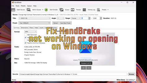 Fix Handbrake Not Working Or Opening On Windows 1110
