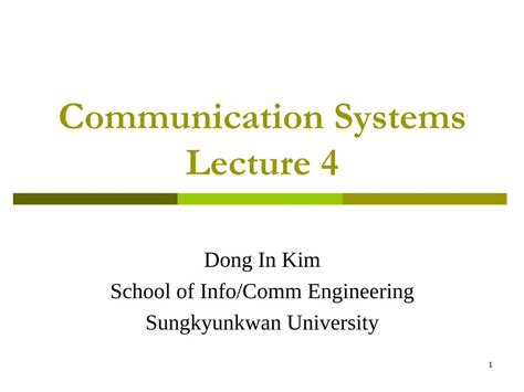 Pdf Communication Systems Lecture 4classiccskkuackr~dikim