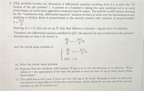 Solved 3 This Problem Revisits Our Discussion Of