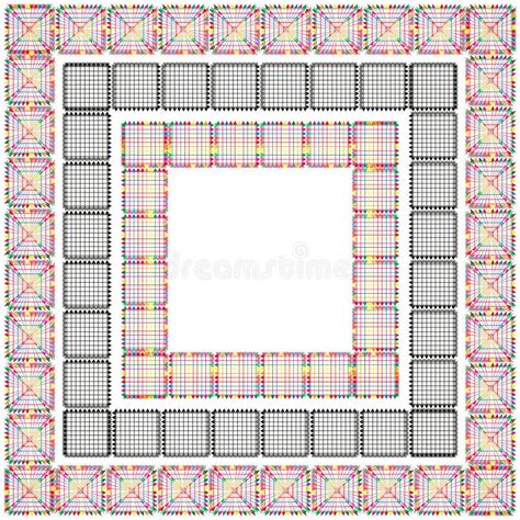 Grey Square Border Elegant Frame Illustration Subtle Geometric Pattern Vector Corner Shape