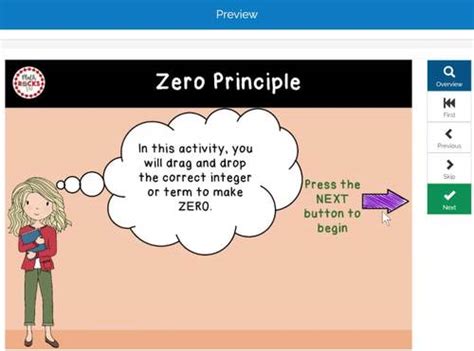 Zero Principle Using Integers And Variables Digital Boom Cards™ Pre