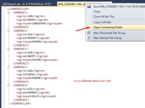 Sql Server Da Tabloyu Xml E Çevirme Web Tasarım And Programlama