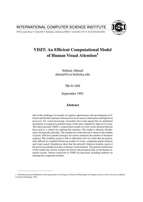 Pdf Visit A Neural Model Of Covert Visual Attention