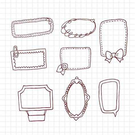 Premium Vector Hand Drawn Doodle Frames Set Vector Illustration In Sketch Style