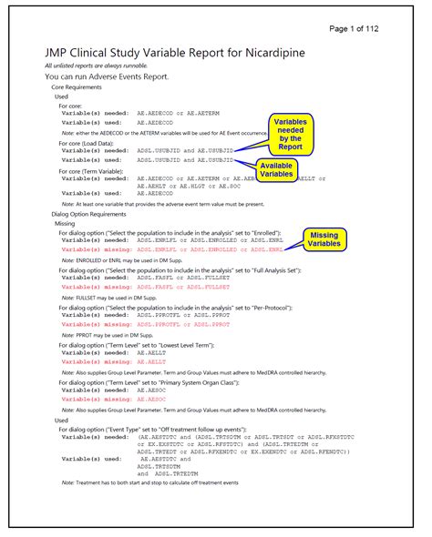 Variable Report