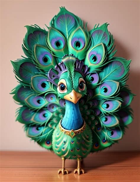 Premium Photo 3d Animation Style Peacock