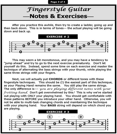 Intermediate Lessons Fingerstyle Guitar Notes And Exercises