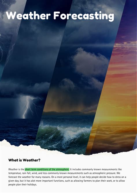 Weathering Forecasting Immersive Booklet Jc Lesson Plans