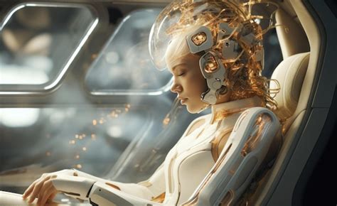 Premium Photo Robot Driver In A Car