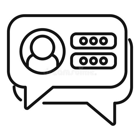 Speech Bubble Showing User Entering Password Login Icon Stock