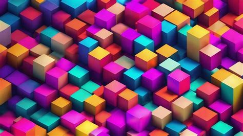 Premium Ai Image Isometric Cube Multicolored And Noise Texture Gradient Background 3d