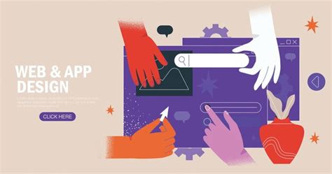 premium vector hands are working on website or application ui ux