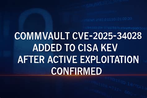 Commvault Cve 2025 34028 Added To Cisa Kev After Active Exploitation