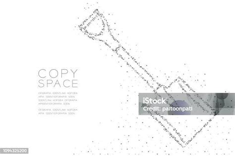 추상 기 원형 도트 픽셀 패턴 삽 모양 건축 개념 디자인 블랙 색상 복사 공간 벡터 Eps 10와 흰색 배경에 그림 건설 산업에
