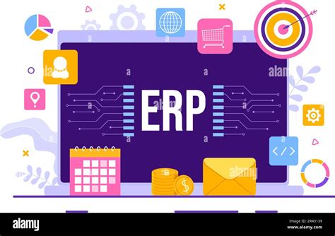 Erp Enterprise Resource Planning System Vector Illustration With