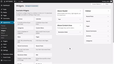 Wordpress Theme Creation With Underscores Add Widget Locations For The Slider And Social Icons