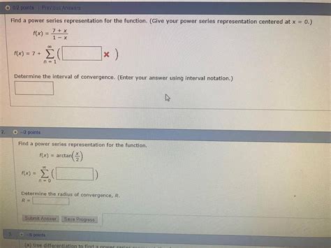 Solved Find A Power Series Representation For The Function Chegg