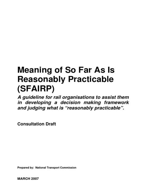 Guideline On The Meaning Of So Far As Is Reasonably Practicable Sfairp Pdf Risk Risk