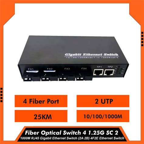 4f2e Fiber Optical Switch 4 1 25g Sc 2 1000m Rj45 Gigabit Ethernet Switch 2a 2b Ethernet