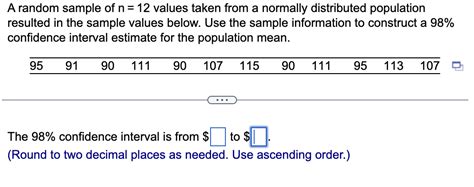 Solved A Random Sample Of N Values Taken From A Normally Chegg Com
