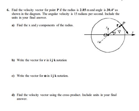 Solved Find The Velocity Vector For Point P If The Radius Chegg