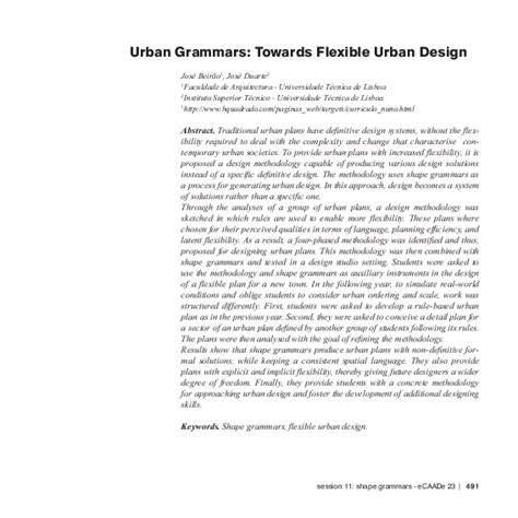 Pdf Urban Grammars Towards Flexible Urban Design Jose P Duarte