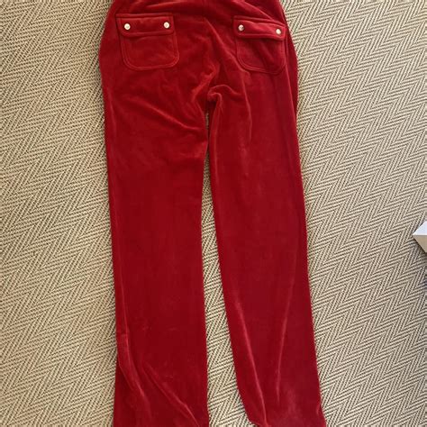 Red Juicy Couture Tracksuit Bottom In Verh Hood Depop