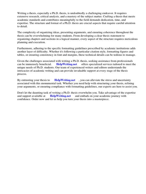 Phd Thesis Structure Format Pdf Thesis Doctor Of Philosophy