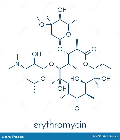 Erythromycin Antibiotic Drug Macrolide Class Chemical Structure