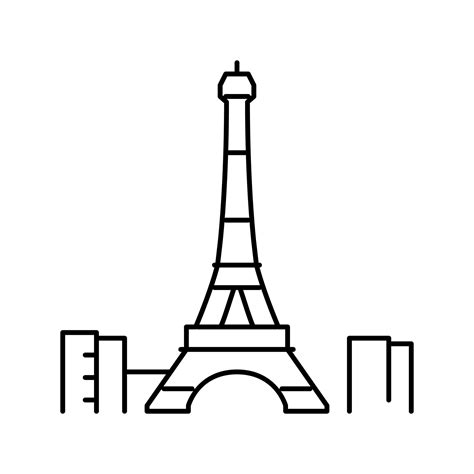 Eiffel Tower Line Icon Vector Illustration 19592796 Vector Art At Vecteezy