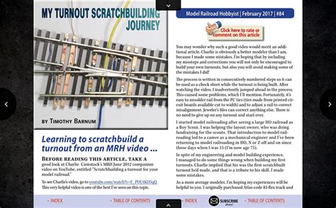 How Do I Use The Toc Index Model Railroad Hobbyist Magazine