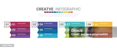 템플릿 프리젠 테이션 4 분기 달력 프리젠 테이션 12 개월 인포 그래픽 타임 라인은 워크 플로 프로세스 다이어그램 플로우 차트에 사용할 수 있습니다 12에 대한 스톡 벡터