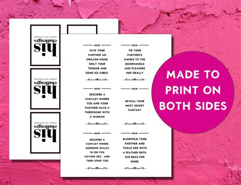 Sex Game Sex Challenges For Him And Her Printable Kinky Game For Couples Kinky Games