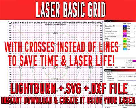 alignment basic grid 40x41 5 cm file for creality falcon2 lightburn