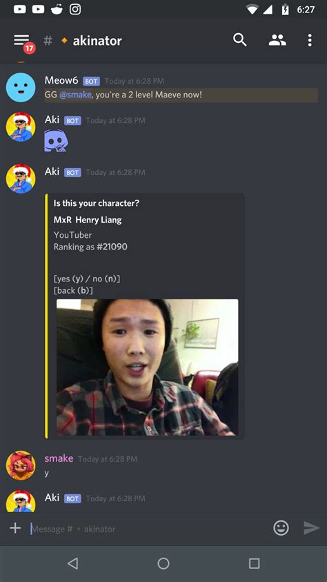 Just Played Akinator On A Youtubers Discord Server Im Spreading The