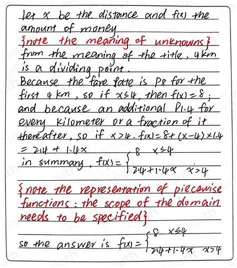Solved Lesson 1 Mathematical Modelling Using Functions A Writing