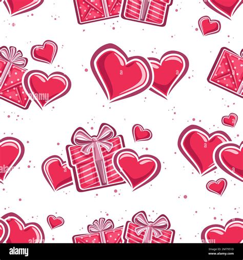 Vector Valentines Day Seamless Pattern Square Repeating Background