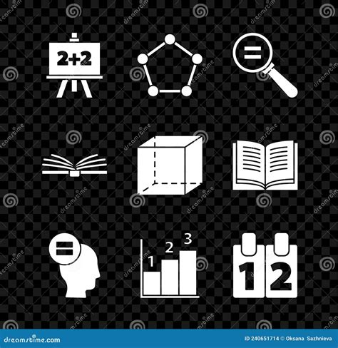 Set Chalkboard Geometric Figure Pentagonal Prism Calculation Graph Schedule Chart Diagram