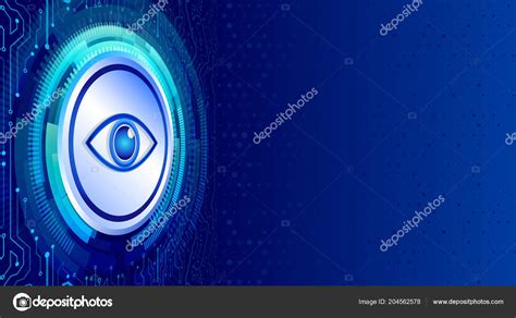 Abstract Isometric High Tech Circuit Board Cyber Eye Data Protection Stock Vector By ©arthead