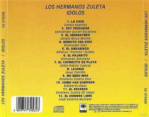 Car Tula Trasera De Los Hermanos Zuleta Idolos Portada